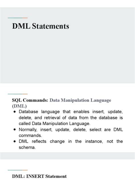 Dml Statements Pdf