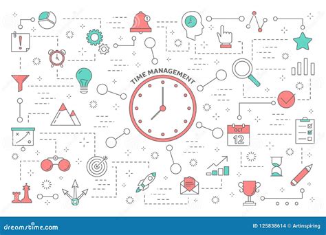 Time Management Concept Idea Of Planning And Organization Stock Vector Illustration Of