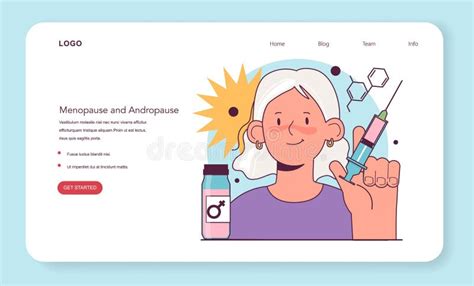 Hormone Replacement Therapy Web Banner Or Landing Page Menopause