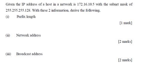 Solved Given The IP Address Of A Host In A Network Is Chegg Com