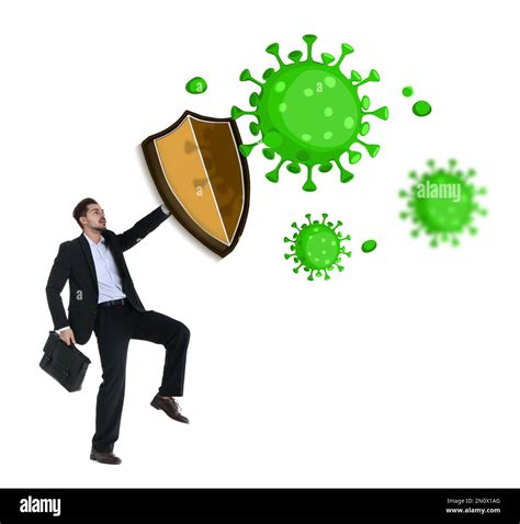 Be Healthy Boost Your Immunity Man Blocking Viruses With Shield