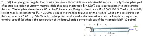 Solved 2 Hw A Very Long Rectangular Loop Of Wire Can Slide Without Friction On A Horizontal