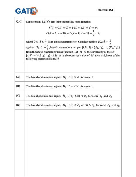 Gate 2023 Statistics Question Papers Gate 2023 Statistics Question Papers