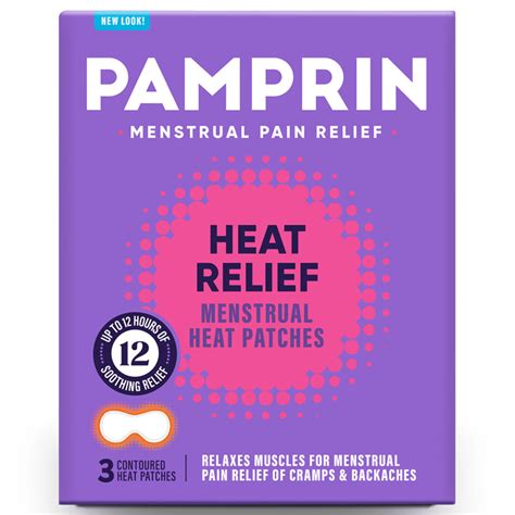 Pamprin Heat Relief Menstrual Heat Patches 12 Hours Comfort 3 Ct