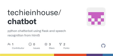 GitHub Techieinhouse Chatbot Python Chatterbot Using Flask And Speech Recognition From Html