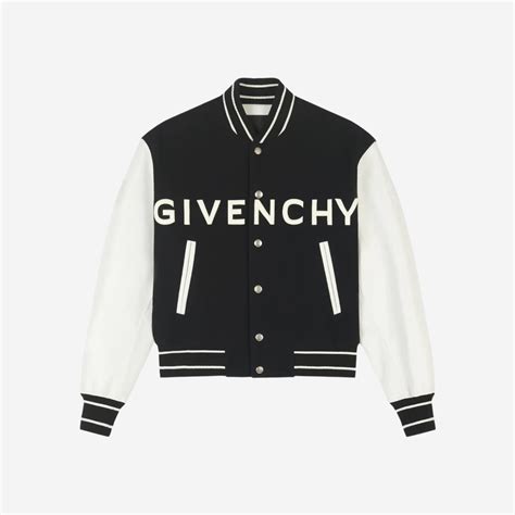 지방시 울 레더 바시티 자켓 블랙 화이트 Givenchy Kream