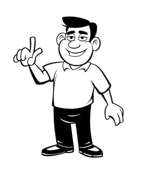 Premium Vector A Man With A Finger Pointing Up
