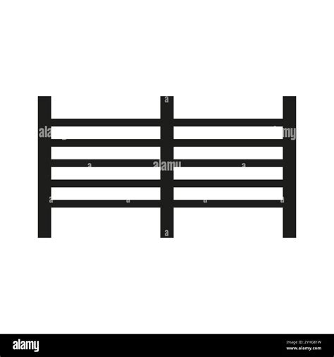 Simple Fence Icon Black Rectangular Structure Horizontal Lines Vector Barrier Outline Symbol