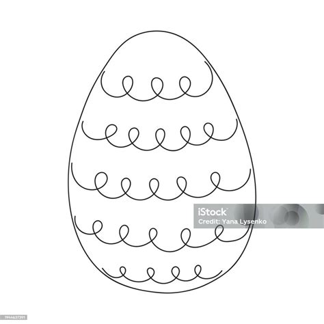 패턴이 있는 부활절 달걀입니다 연속적인 한 줄의 그리기 흰색 배경에 벡터 그림입니다 미니 멀 디자인 요소 아이콘 로고 인쇄 부활절 장식 색칠 공부 인사말 카드에 이상적입니다