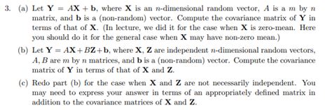 Solved 3 A Let Y Ax B Where X Is An N Dimensional