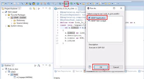 how to create abap cds view with inner join on hana cds view using inner join in sap abap