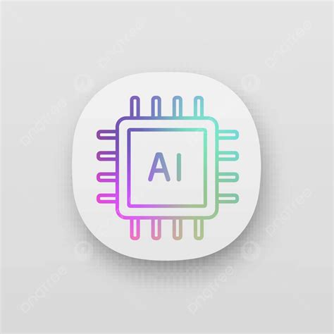 ai processor app icon button digital chip vector button digital chip