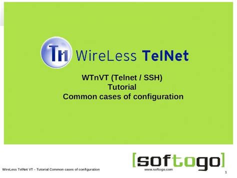 Ppt 1 Wireless Telnet Vt Tutorial Common Cases Of Configuration Wtnvt Telnet Ssh