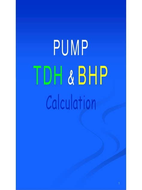 Total Dynamic Head And Bhp Calculations Pdf