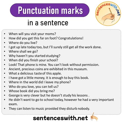 Punctuation Marks In A Sentence Sentences Of Punctuation Marks In English Sentenceswith