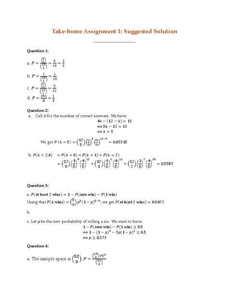 assignment 1 suggested solution take home assignment 1 suggested