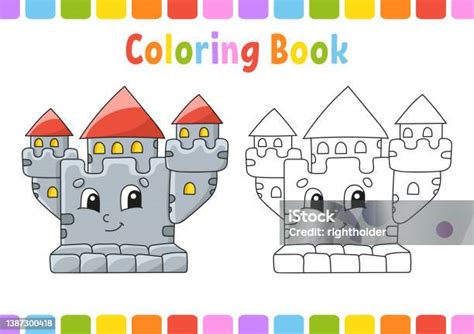 아이들을위한 색칠 공부책 동화 테마 만화 캐릭터 벡터 그림입니다 어린이를위한 판타지 페이지 블랙 윤곽 실루엣 흰색 배경에 격리 귀여운에 대한 스톡 벡터 아트 및 기타 이미지