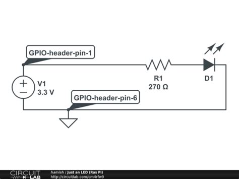 Just An LED Raspberry Pi CircuitLab
