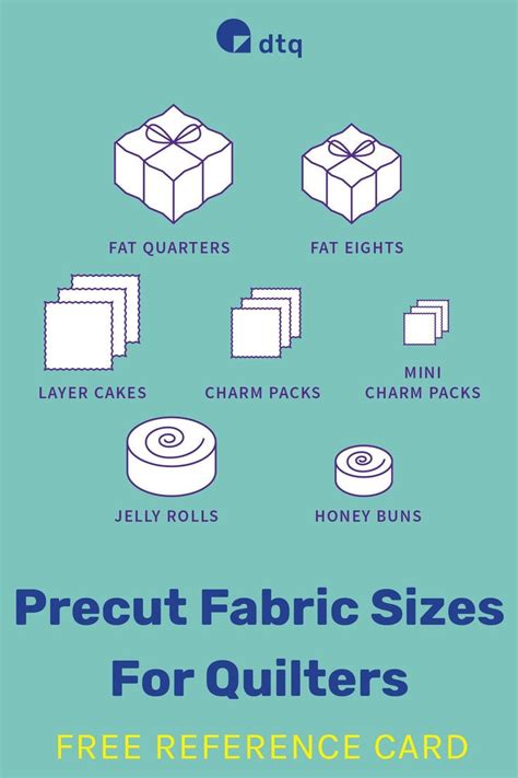 Precut Fabric Sizes Reference Card Free Printable Precut Fabric