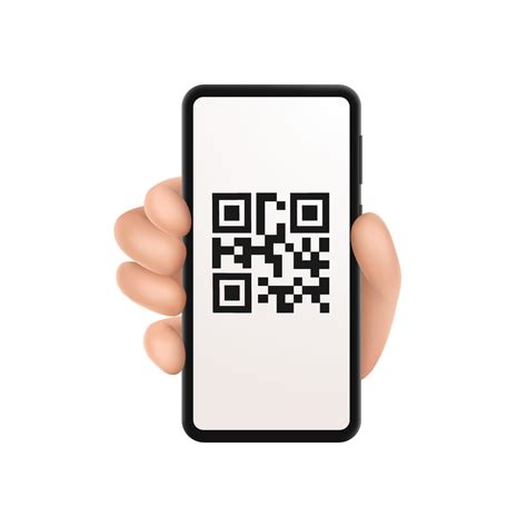 3d Hand With Smartphone Scans Qr Code Vector Illustration 8991932 Vector Art At Vecteezy