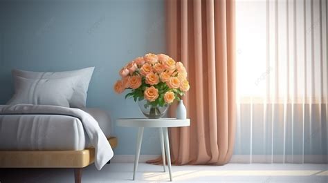 사이드 테이블에 3d 렌더링된 꽃이 있는 장식된 객실 거실 테이블 녹색 방 현대 벽 배경 일러스트 및 사진 무료 다운로드 Pngtree