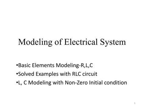 Modeling Of System Electrical Basic Elements Modeling Rlc Solved