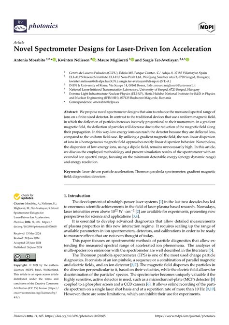 Pdf Novel Spectrometer Designs For Laser Driven Ion Acceleration