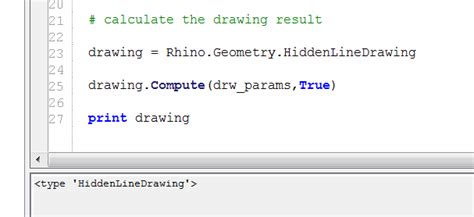 [python] usage of hiddenlinedrawing class example scripting mcneel
