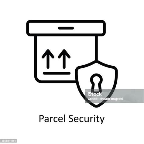 소포 보안 벡터 개요 아이콘 디자인 그림입니다 배송 및 배송 기호 흰색 배경 Eps 10 파일 3차원 형태에 대한 스톡 벡터 아트 및 기타 이미지 Istock
