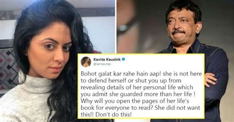 Kavita Kaushik Slams Ram Gopal Varma For His ‘love Letter Revealing