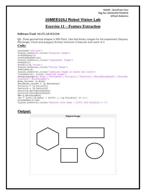 Feature Extraction Pdf Area Elementary Mathematics