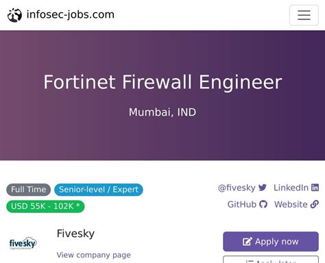 [hiring] Fortinet Firewall Engineer In Mumbai Ind R Infosec Jobs
