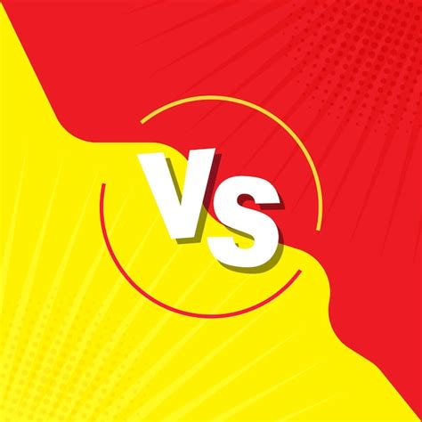 화면과 비교하여 레트로 스타일의 팝 아트 빈티지에서 빨간색 Vs에 대한 노란색 배경 싸움 만화 및 배너 광고 메가 아이디어 프리미엄 벡터
