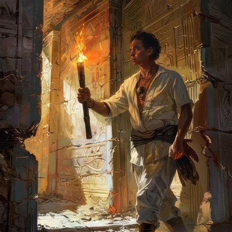 A Man Is Holding A Torch And A Fire In His Hand Premium Ai Generated Image