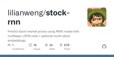 Github Lilianwengstock Rnn Predict Stock Market Prices Using Rnn