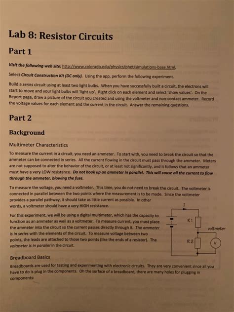 Solved Section Table Lab Report 8 Resistor Circuits Purp Chegg Com