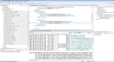 java spring boot can t start with embedded tomcat error stack
