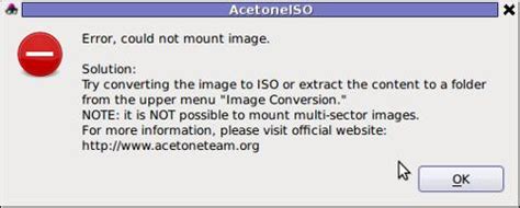 Acetone ISO Error Mounting An Image Techyv Com