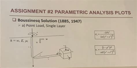 Solved ASSIGNMENT PARAMETRIC ANALYSIS PLOTSBoussinesq Chegg