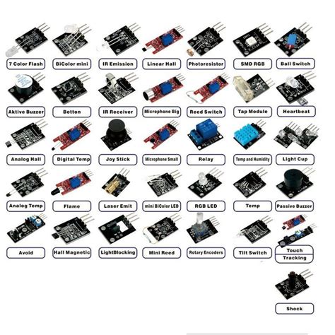 37 Sensors Assortment Kit 37 In 1 Sensor Module Starter Kit For Arduino Mcu Educ Artofit