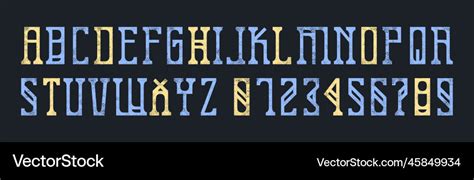 Decorative Narrow Serif Font Royalty Free Vector Image