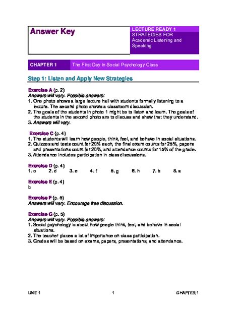 Lecture Ready 1 Answer Key PDFCOFFEE