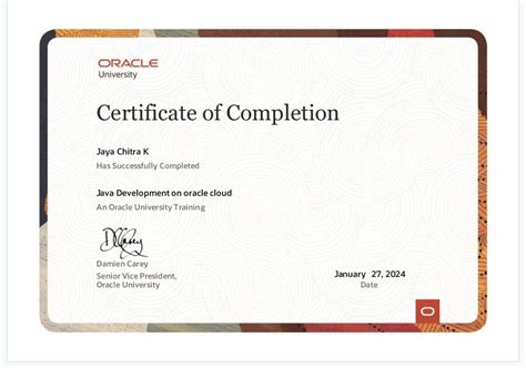 Proud To Announce That I Have Completed The Java Development On Oracle
