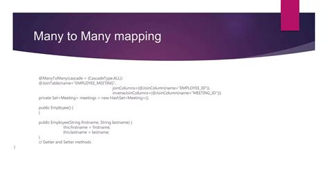 Hibernate Inheritance And Relational Mappings With Examples Ppt