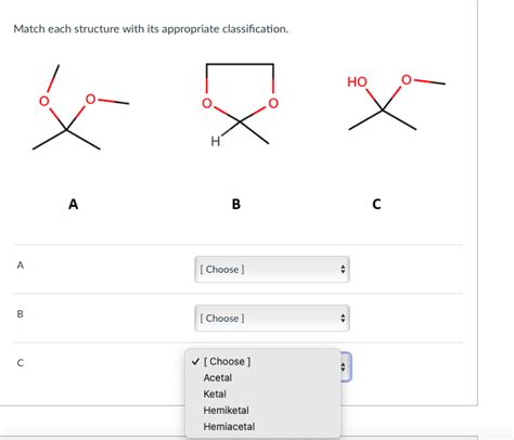 Solved Match Each Structure With Its Appropriate Chegg Com
