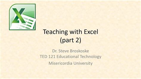 Teaching With Excel Part 2 Youtube