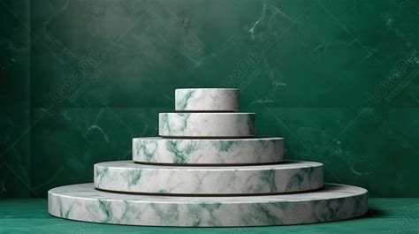 현대적인 녹색 배경에 멋진 3d 디자인으로 제품 배치를 강화하세요 높은 대리석 타일 스테이지 대리 배경 현대적 배경 제품 배치 배경 이미지 Hd 대리 현대적