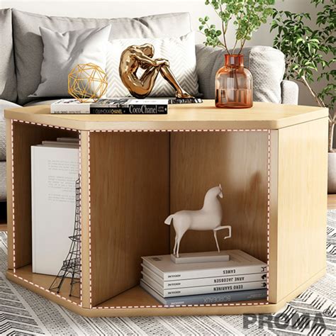 Proma โต๊ะกลางโซฟา ชั้นวางของ ห้องนั่งเล่น ทรงหกเหลี่ยม Coffee Table Hexagon Design Small Living