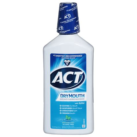Act Mouthwash Anticavity Fluoride Soothing Mint Dry Mouth 338 Fl