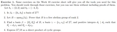 Solved Exercise Some Exercises On The Week Exercise Chegg